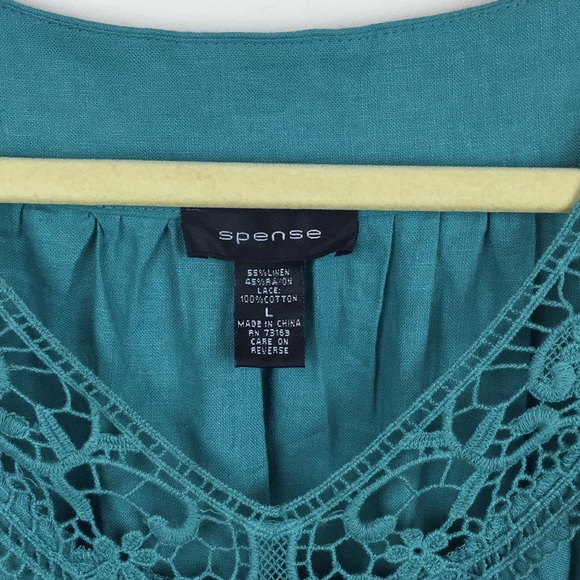 Spense | Tops | Spense Linen Blend Short Sleeve Floral Blouse | Poshmark